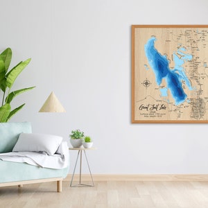 Digital File PDF, SVG - Great Salt Lake Utah, Bathymetric Depth Layers ...