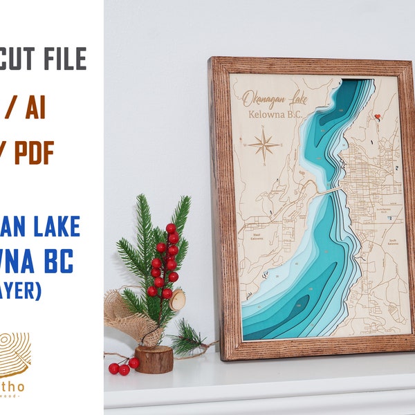 Okanagan Lake Map Svg - Etsy