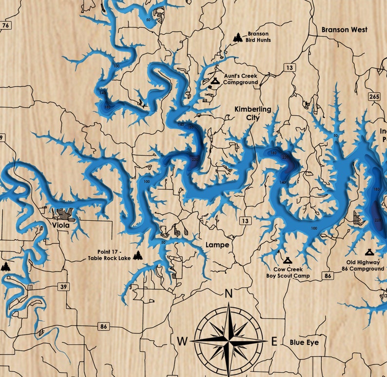 Digital File PDF SVG Table Rock Lake Bathymetric Depth - Etsy
