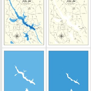 Digital File PDF, SVG - Lake Jordan Alabama, Bathymetric Depth Layers ...