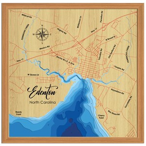 Digital File PDF, SVG - Edenton North Carolina Bathymetric Depth Layers ...