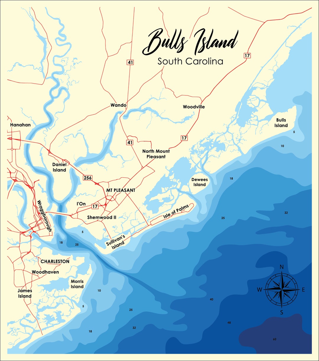 Digital File Pdf Svg Puget Sound Bathymetric Depth Layers Etsy Uk