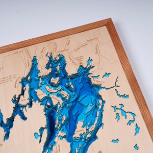 Digital File PDF, SVG - Charleston Lake Ontario Map Bathymetric Depth ...