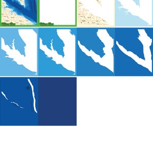 Digital File PDF, SVG - Potomac River Map Bathymetric Depth Layers SVG ...