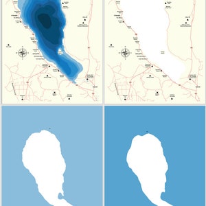 Digital File PDF, SVG - Pyramid Lake Nevada Map, Bathymetric Depth ...
