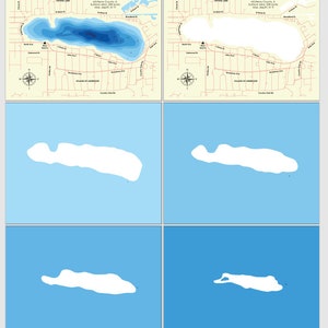 Digital File PDF, SVG - Crystal Lake Illinois Map Bathymetric Depth ...