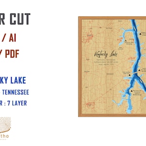 Digital File PDF, SVG Kentucky Lake Bathymetric Depth Layers SVG File ...