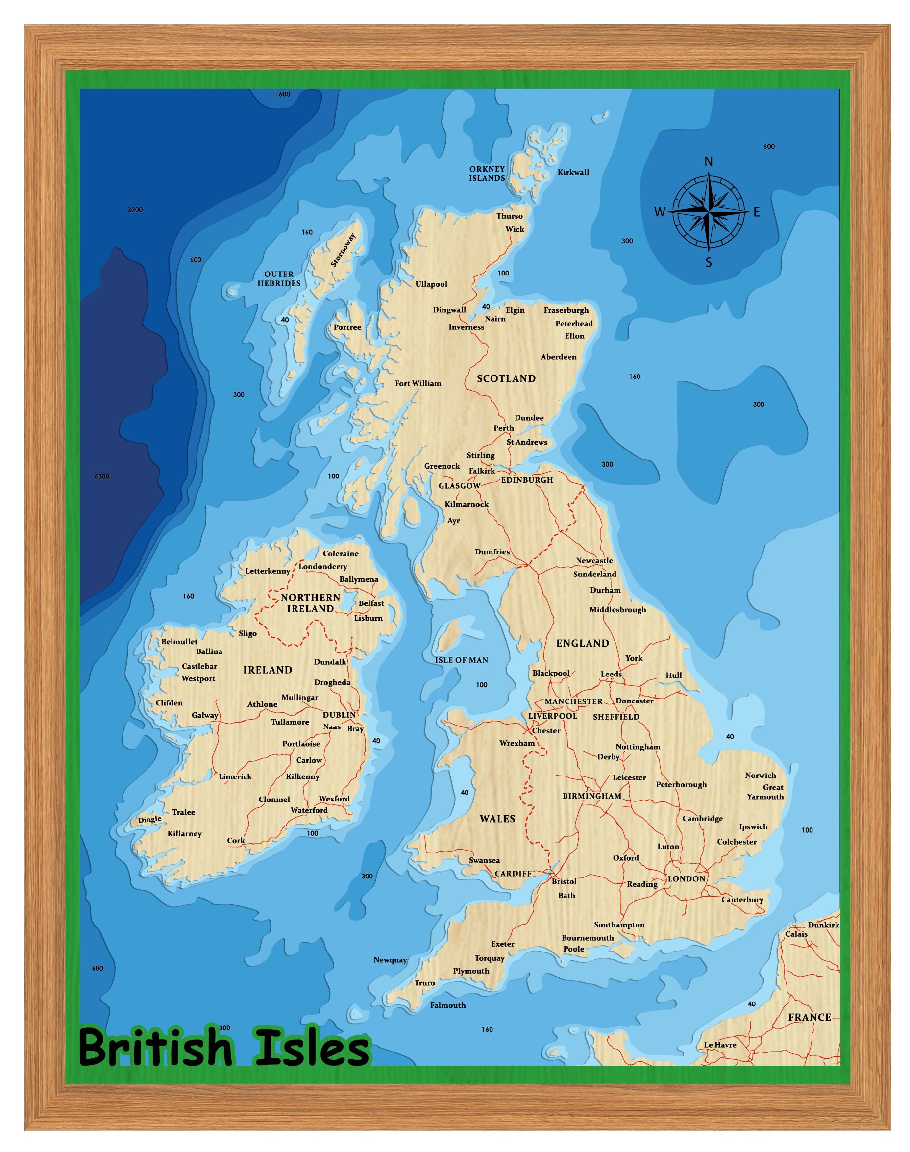 Digital File PDF, SVG - British Isles Map England, Wales, Scotland ...
