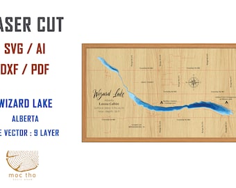 Digital File PDF, SVG Sweetwater Lake Indiana Bathymetric Depth Layers ...