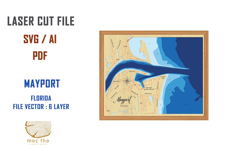 Digital File PDF, SVG - Naval Station Mayport, Florida Bathymetric ...