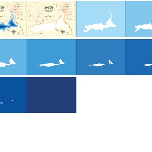 Digital File PDF, SVG - Spirit Lake Idaho Lake Map, Bathymetric Depth ...