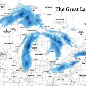 Digital File PDF AI SVG the Great Lakes Map Wood Multilayer - Etsy