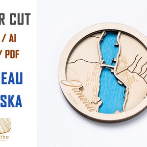 Digital File SVG - Juneau Alaska City MAP Christmas Ornament, Custom ...