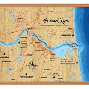 Digital File PDF, SVG - Merrimack River New Hampshire Bathymetric Depth ...