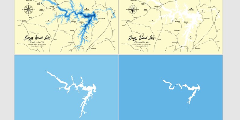 Digital File PDF SVG Buggs Island Lake Clarksville Va - Etsy