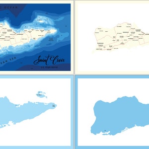 Digital File PDF, SVG - St Croix Island Usvi Map Bathymetric Depth ...