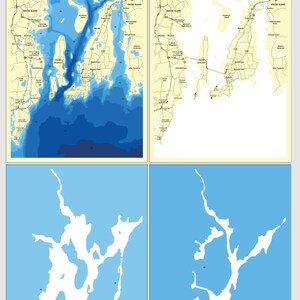 Digital File PDF, SVG - Newport Rhode Island , Bathymetric Depth Layers ...
