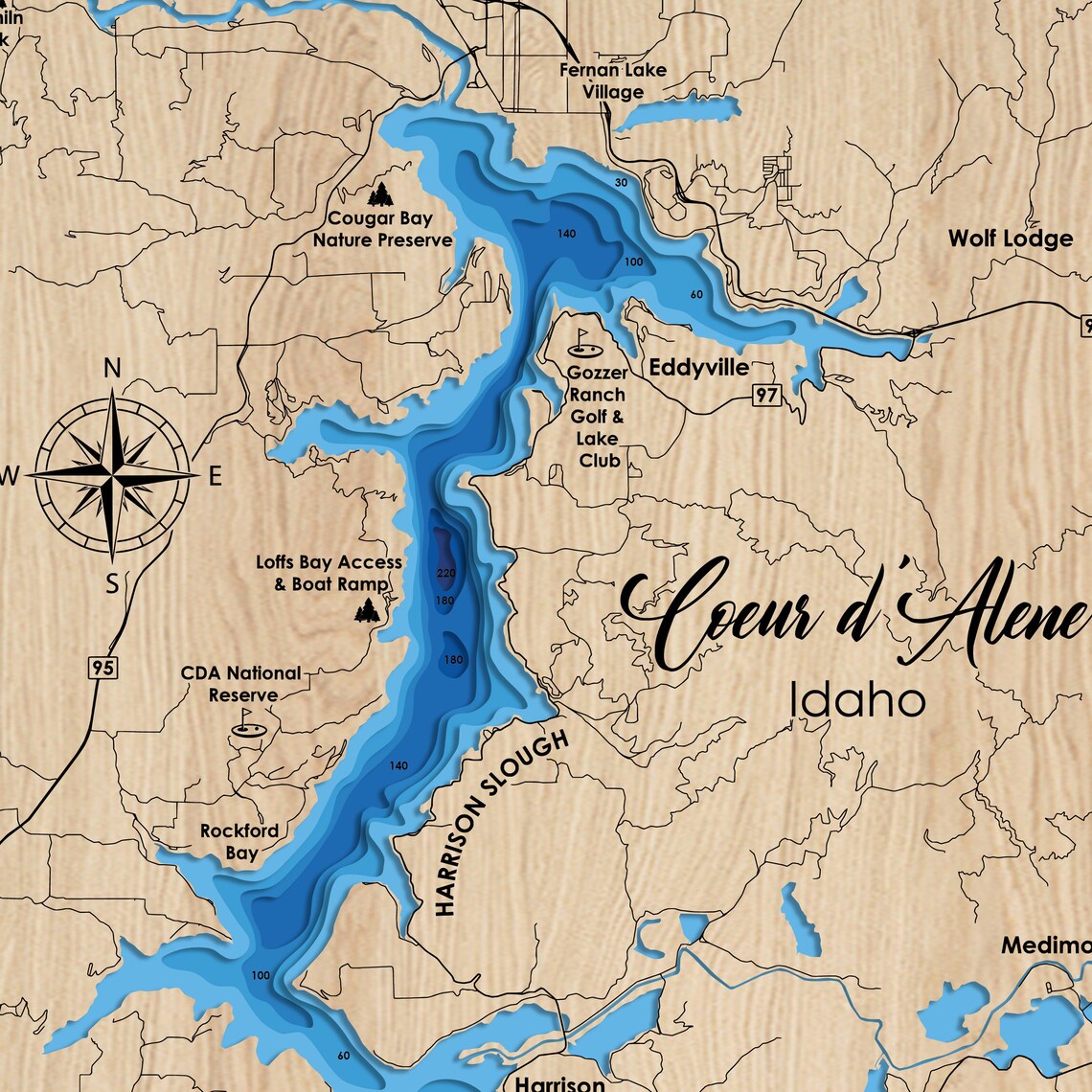 Digital File PDF, SVG - Coeur D Alene Idaho Harrison Slough ...