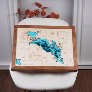 Digital File PDF, SVG - Lake Wawasee Indiana Map Bathymetric Depth ...