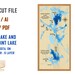 Digital File PDF, SVG Crane Lake and Sand Point Lake Map Bathymetric ...