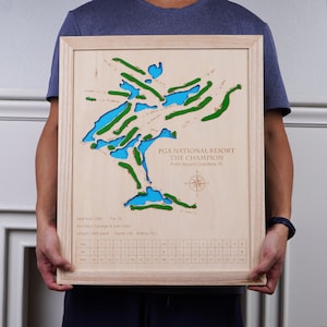 Digital File DXF, AI, SVG - Custom Golf Course Map for Laser Cut ...