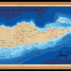 Digital File PDF, SVG - St Croix Island Usvi Map Bathymetric Depth ...