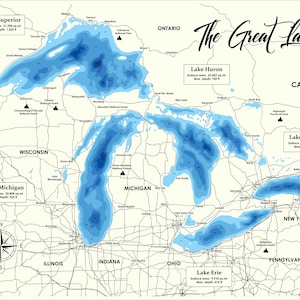 Digital File PDF, AI, SVG the Great Lakes Map Wood Multilayer Laser Cut ...