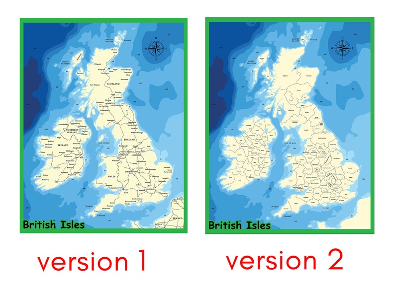 British Isles 3D Layered Map SVG | UK Bathymetric Map Laser Cut File ...