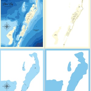 Digital File PDF, SVG - Elbow Cay Bahamas, Bathymetric Depth Layers SVG ...