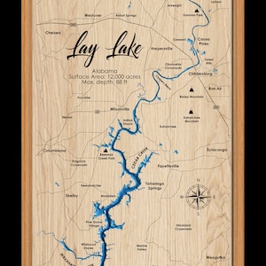 Digital File PDF, SVG - Lay Lake Alabama, Bathymetric Depth Layers SVG ...
