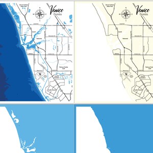 Digital File PDF, SVG - Venice Florida Bathymetric Depth Layers SVG ...