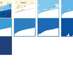 Digital File PDF, SVG - Emerald Isle North Carolina Bathymetric Depth ...