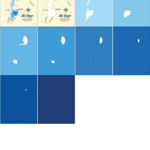 Digital File PDF, SVG - Roesiger Lake Washington Bathymetric Depth ...