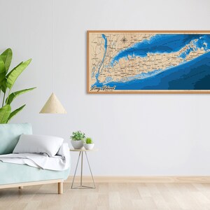 Digital File PDF, SVG - Long Island New York Bathymetric Depth Layers ...