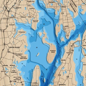 Digital File PDF, SVG - Newport Rhode Island , Bathymetric Depth Layers ...