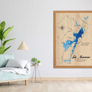 Digital File PDF, SVG - Lake Monomonac New Hampshire Massachusetts ...