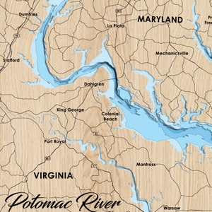 Digital File PDF, SVG - Potomac River Maryland, Bathymetric Depth ...