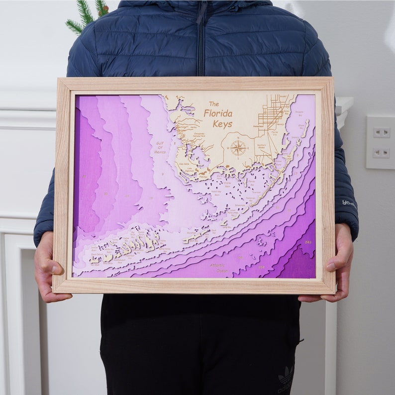 Florida Keys - Custom Lake 3D Map | Bathymetric & Topographic Map ...