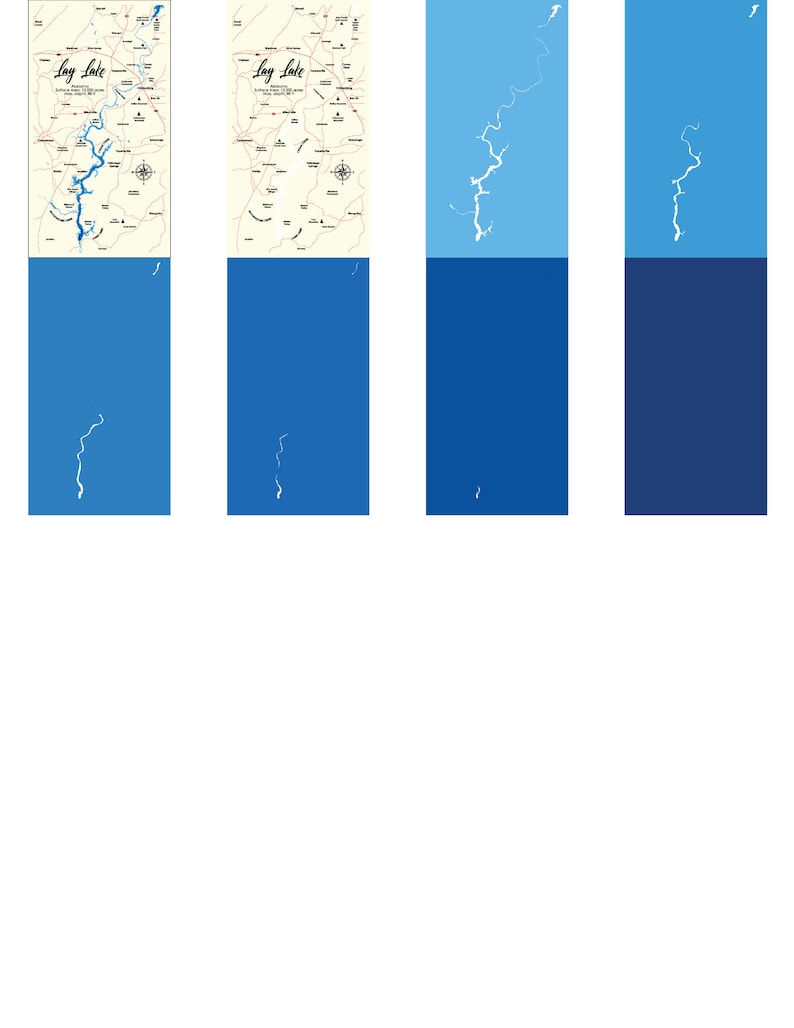 Digital File PDF, SVG - Lay Lake Alabama, Bathymetric Depth Layers SVG ...