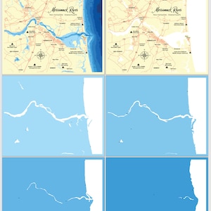Digital File PDF, SVG - Merrimack River New Hampshire Bathymetric Depth ...