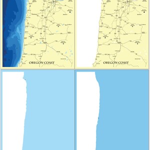 Digital File PDF, SVG - Oregon Coast or Bathymetric Depth Layers SVG ...
