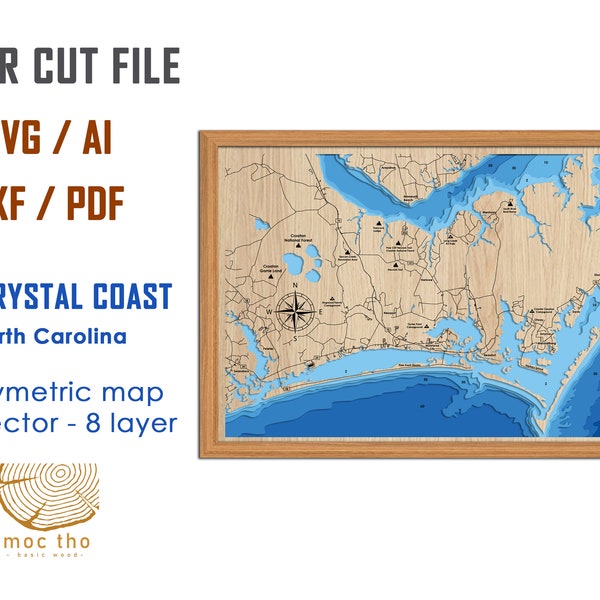 Crystal Coast Map Svg - Etsy