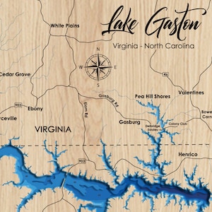 Digital File PDF, SVG - Lake Gaston Va North Carolina Map Bathymetric ...