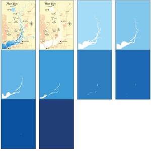 Digital File PDF, SVG - Peace River Florida Bathymetric Depth Layers ...