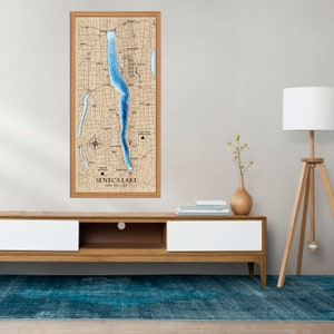 Digital File PDF, SVG - Seneca Lake Ny Bathymetric Depth Layers SVG ...