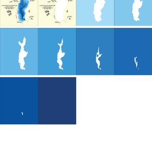 Digital File PDF, SVG - Courtright Reservoir California Map Bathymetric ...