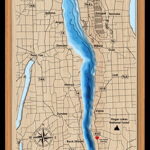 Digital File PDF, SVG - Seneca Lake Ny Bathymetric Depth Layers SVG ...