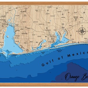 Digital File PDF, SVG - Orange Beach Alabama, Bathymetric Depth Layers ...