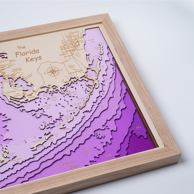 Florida Keys Custom Lake 3D Map Bathymetric & Topographic - Etsy