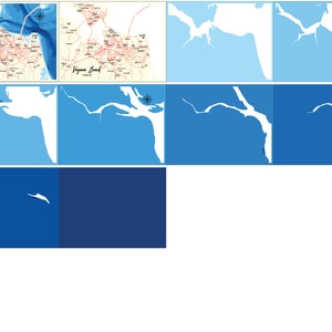 Digital File PDF, SVG - Virginia Beach Bathymetric Depth Layers SVG ...